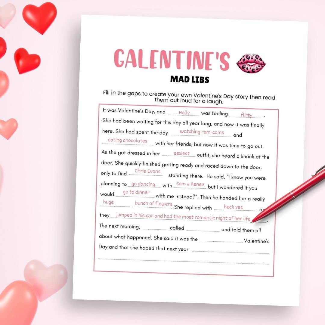 Galentines Mad Libs Game Printable Galentine's Day Game Mad Lib ...