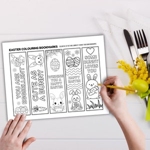 Easter Coloring Bookmarks Printable Easter Bookmarks for Kids Easter ...