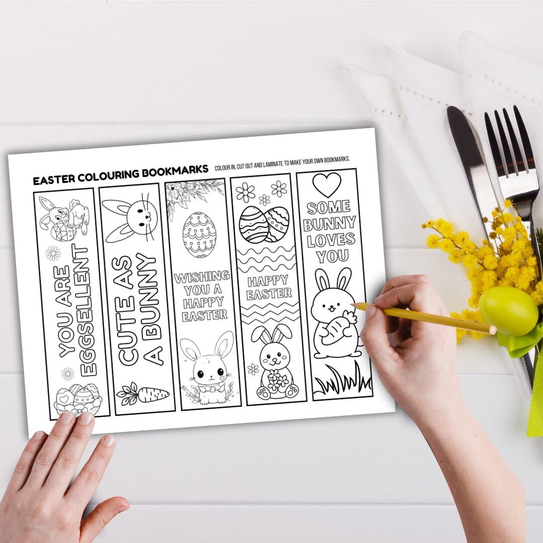 Easter Coloring Bookmarks Printable Easter Bookmarks for Kids Easter ...