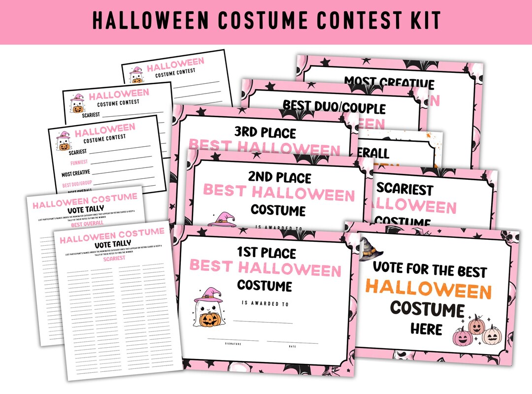 Halloween Costume Contest Kit Printable Halloween Costume Voting Card ...