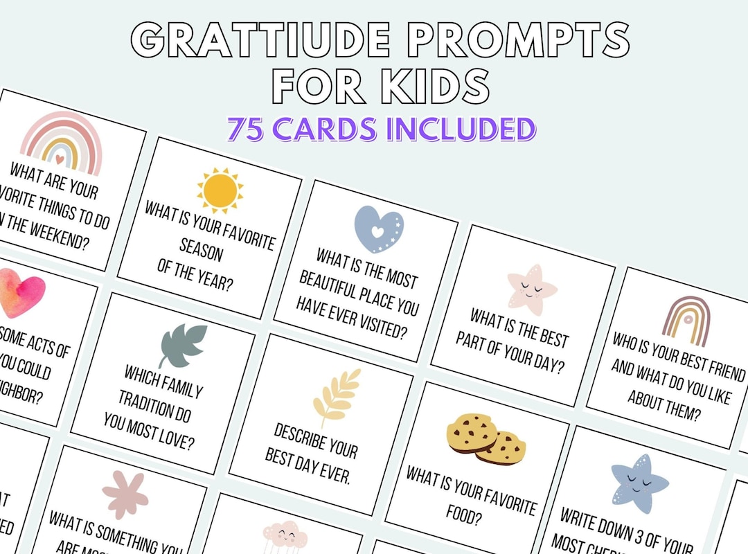 Gratitude Prompts for Kids Printable Gratitude Questions for Kids ...