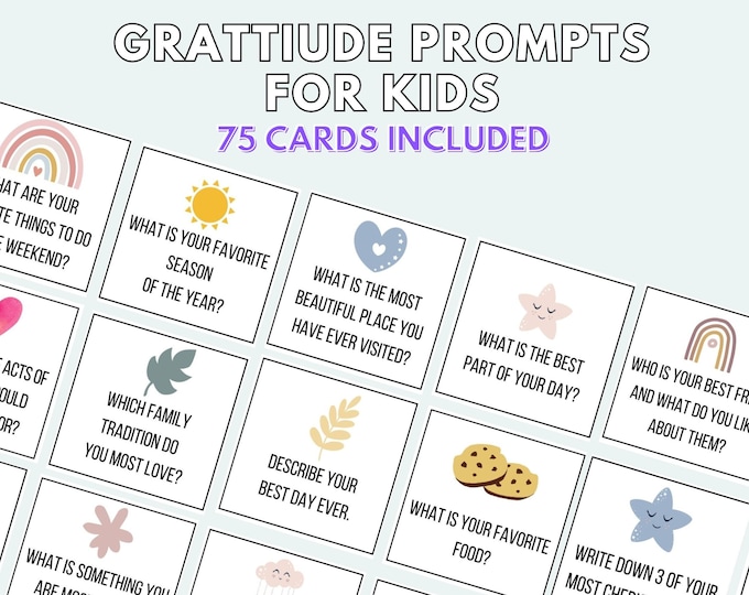 Gratitude Prompts Questions for Kids Autumn Thanksgiving Kid Activity ...