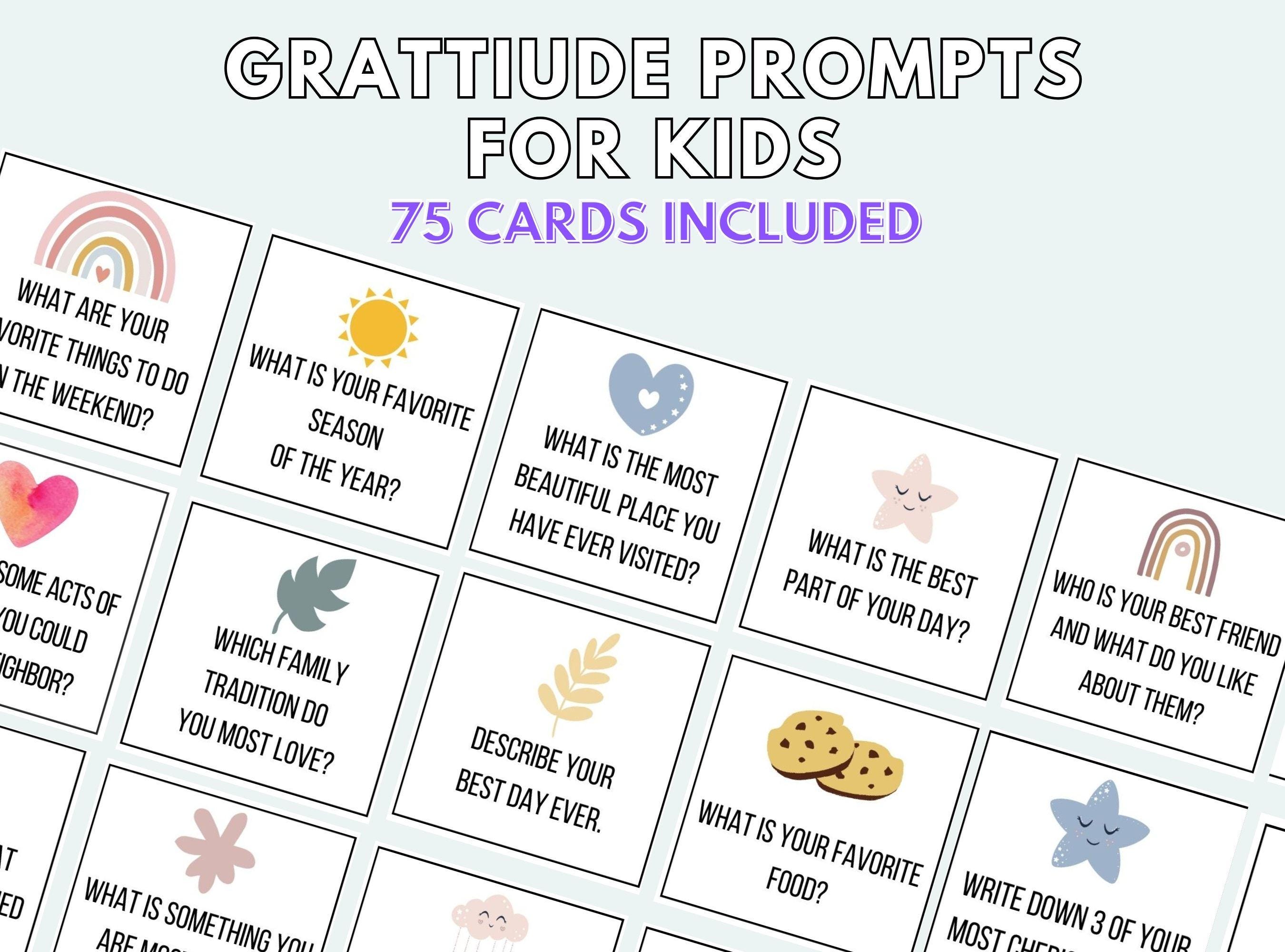 Gratitude Prompts for Kids Printable Gratitude Questions for Kids ...
