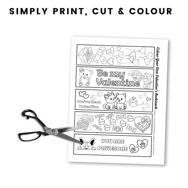 Valentine's Day Bookmarks Printable Valentine's Day Activities for Kids ...