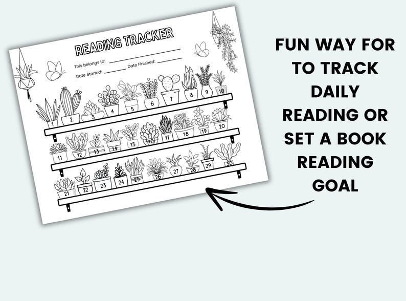 Plant Reading Challenge Reading Tracker Printable Book Tracker Reading ...