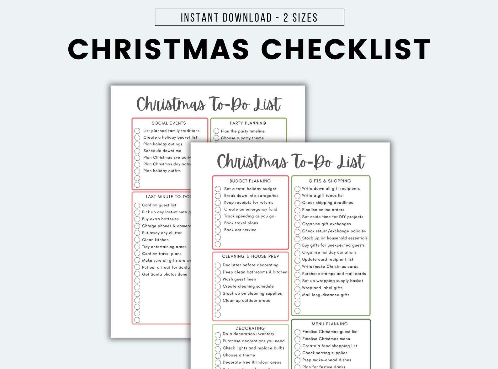 Christmas to Do List Printable Christmas Checklist Christmas Prep ...