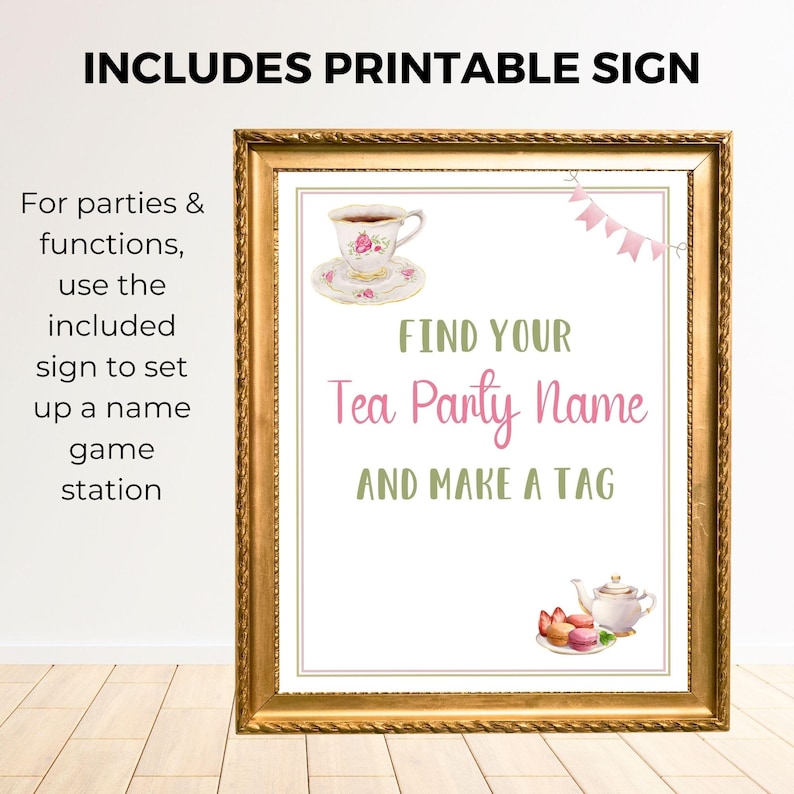 What's Your Tea Party Name Party Game Printable Tea Party Game Tea ...