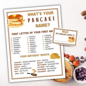 What's Your Pancake Name Game Printable Pancake Party Game Pancake Game ...
