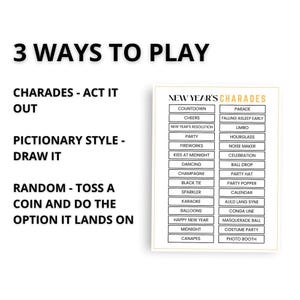 New Year's Charades Game Printable New Years Eve Charades Printable New ...