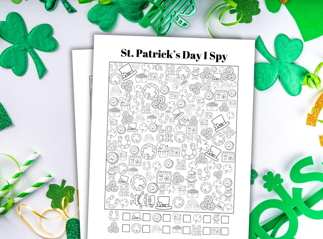 St Patricks Day I Spy Printable St Patricks Day Game St Patricks Day ...