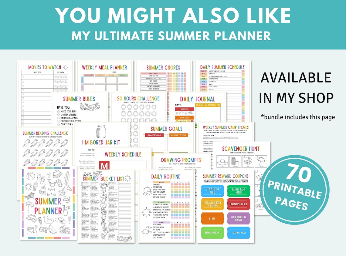 Summer Rules Screentime Rules Printable Summer Schedule Daily Summer ...