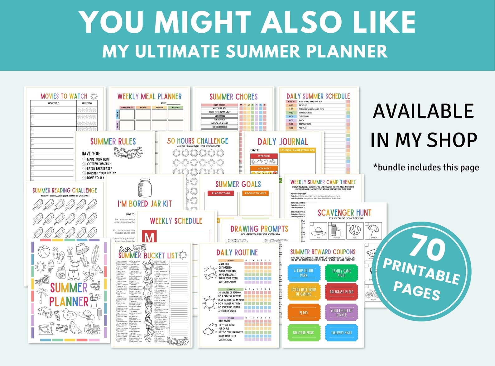 Summer Rules Screentime Rules Printable Summer Schedule Daily Summer ...