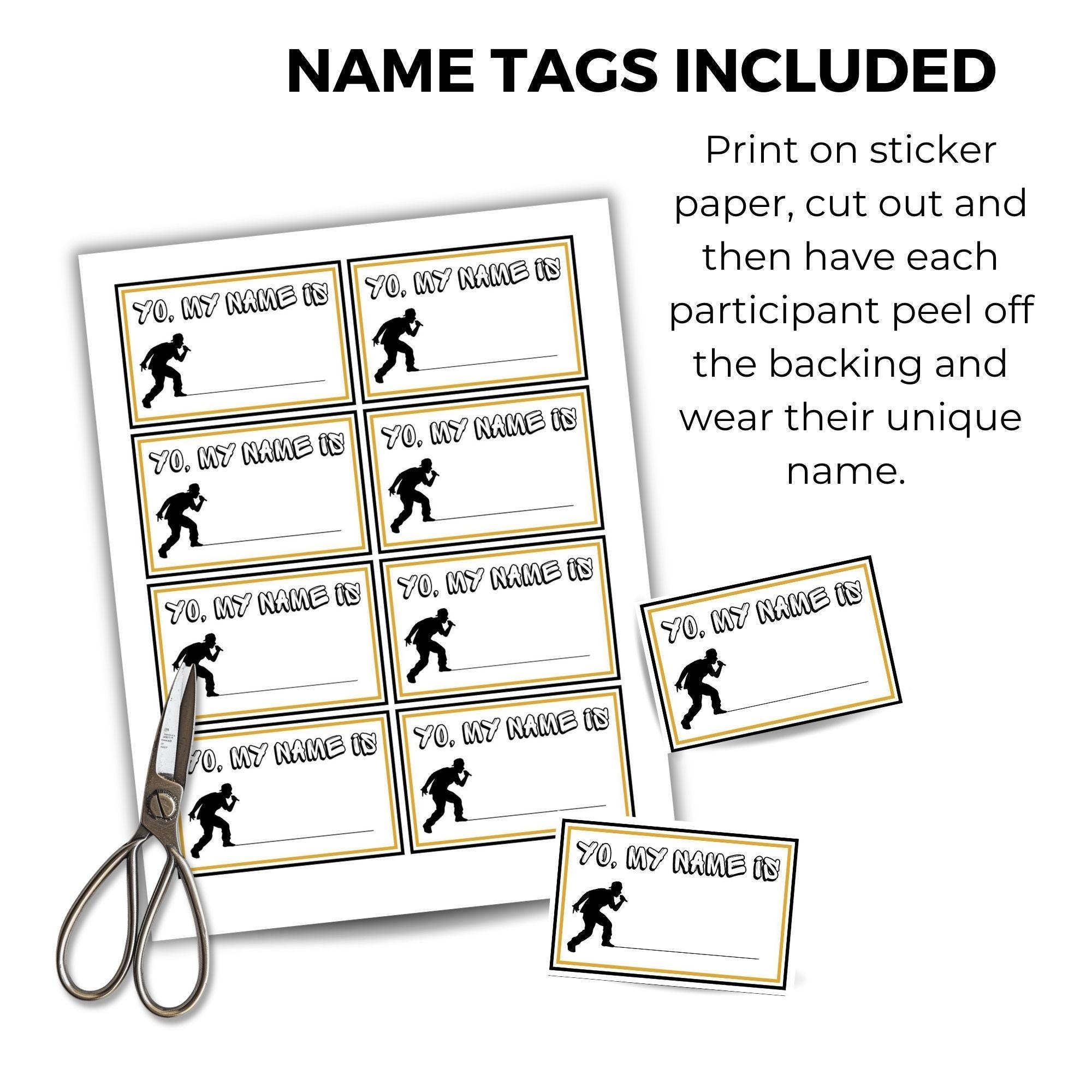 What's Your Rapper Name Party Game Printable Hip Hop Party Game Rapper ...