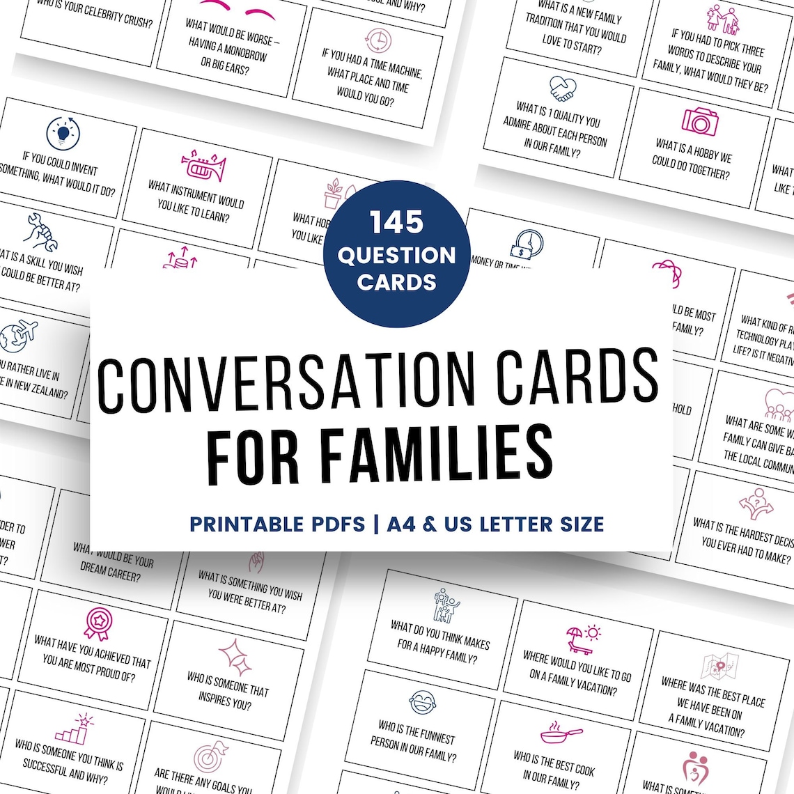 Family Question Cards, Family Conversation Cards, Conversation Starters ...