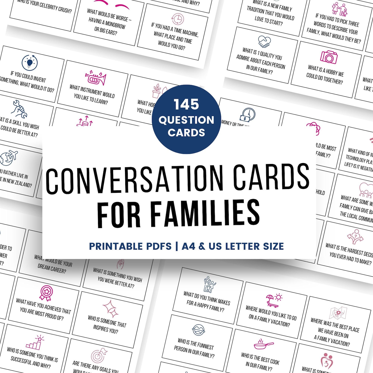 Family Question Cards, Family Conversation Cards, Conversation Starters ...