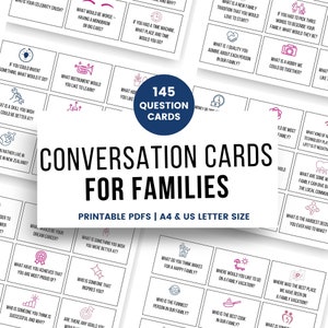 Family Question Cards, Family Conversation Cards, Conversation Starters ...