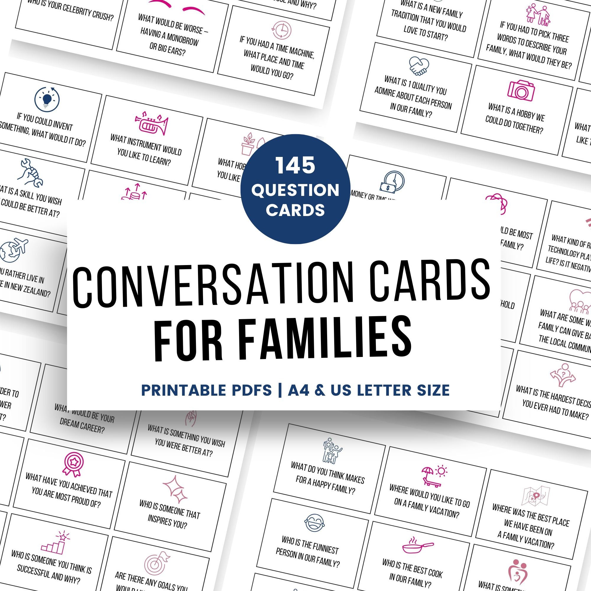 Family Question Cards, Family Conversation Cards, Conversation Starters ...