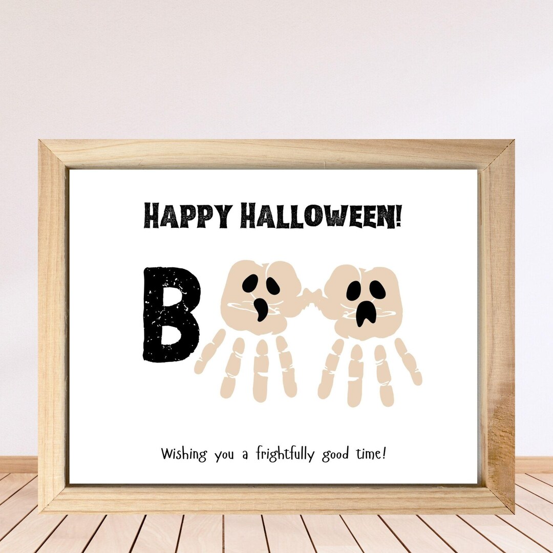 Ghost Halloween Handprint Craft Activity Printable Halloween Handprint ...