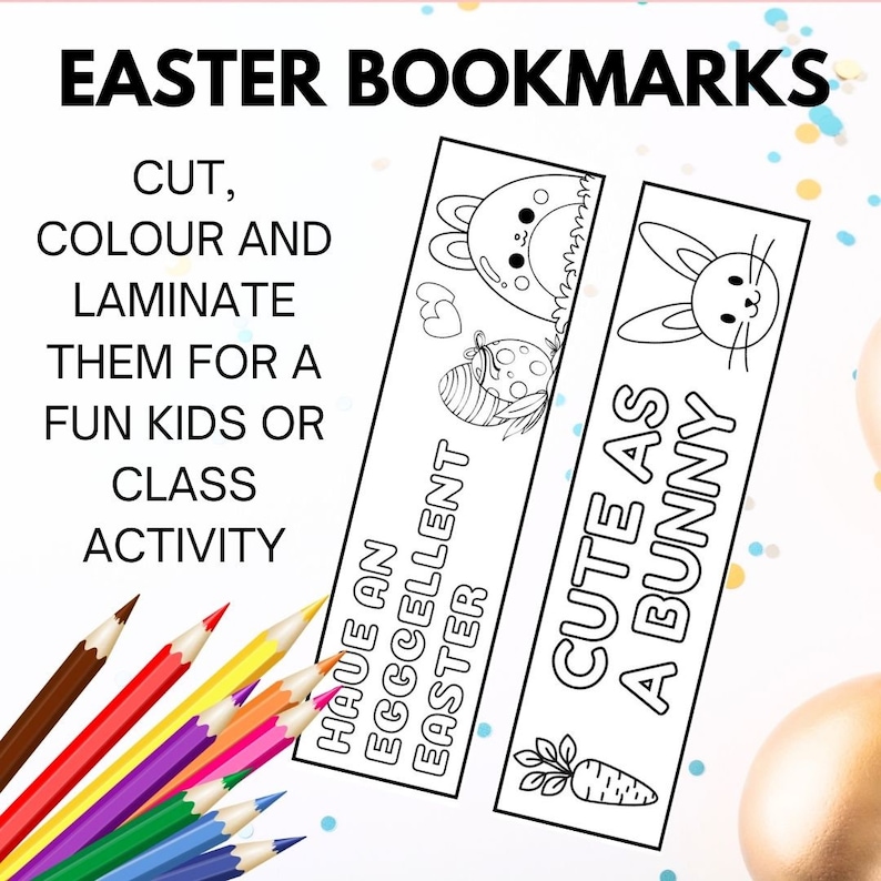 Easter Coloring Bookmarks Printable Easter Bookmarks for Kids Easter ...