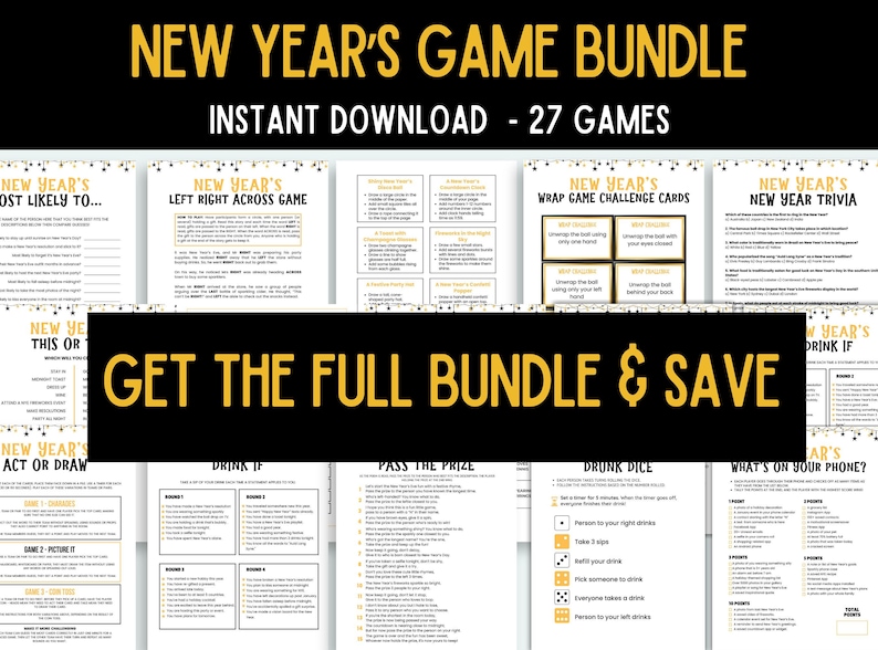 New Years Pass the Prize Game Printable New Years Eve Game New Years ...