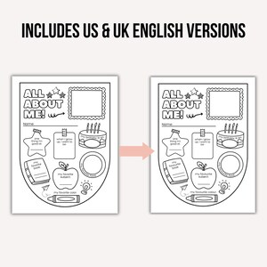 All About Me Banner Bundle First Day of School Printable Back to School ...