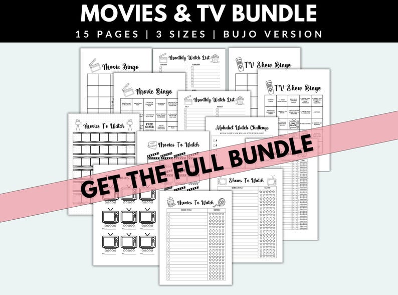 Shows to Watch Printable Bullet Journal Page Pdf TV Show Tracker Bujo ...