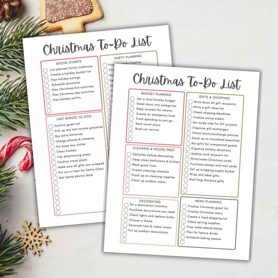 Christmas to Do List Printable Christmas Checklist Christmas Prep ...