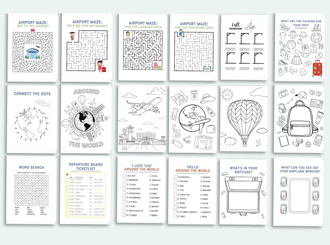 Airplane Activity Bundle Printable Airplane Kids Activities Plane ...