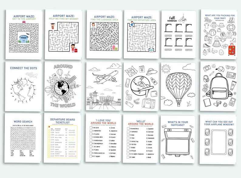 Airplane Activity Bundle Printable Airplane Kids Activities Plane ...