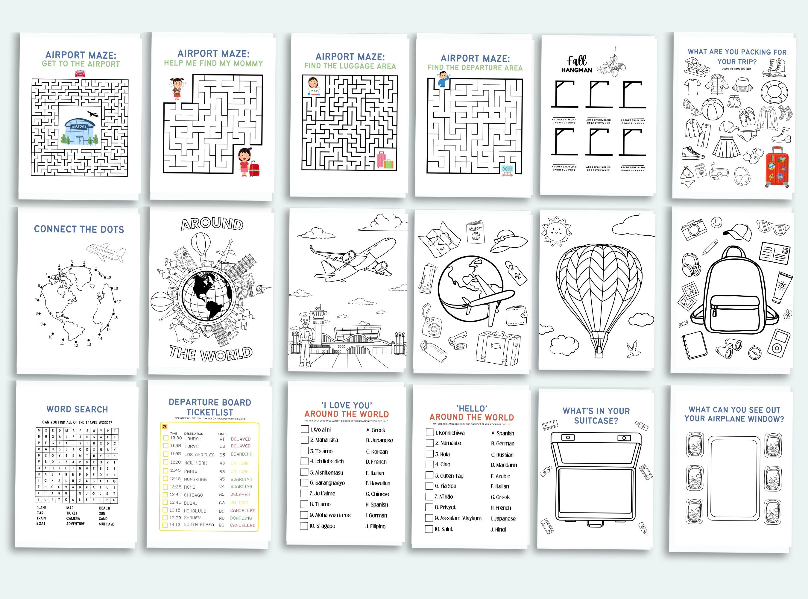 Airplane Activity Bundle Printable Airplane Kids Activities Plane ...