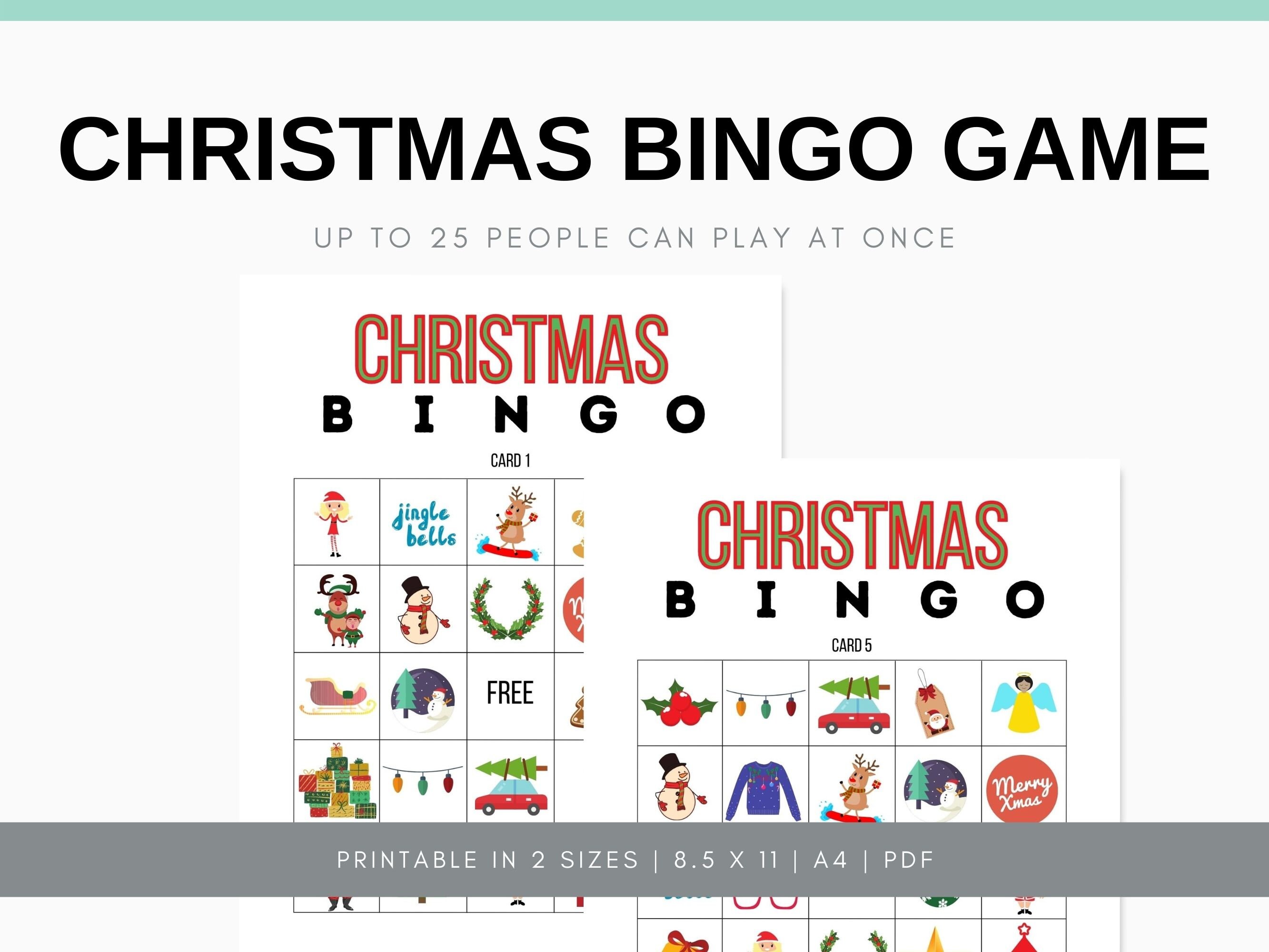 Christmas Bingo Game Printable Christmas Games Christmas - Etsy