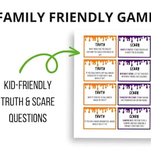 Halloween Truth or Scare Cards Printable Halloween Truth or Scare Game ...