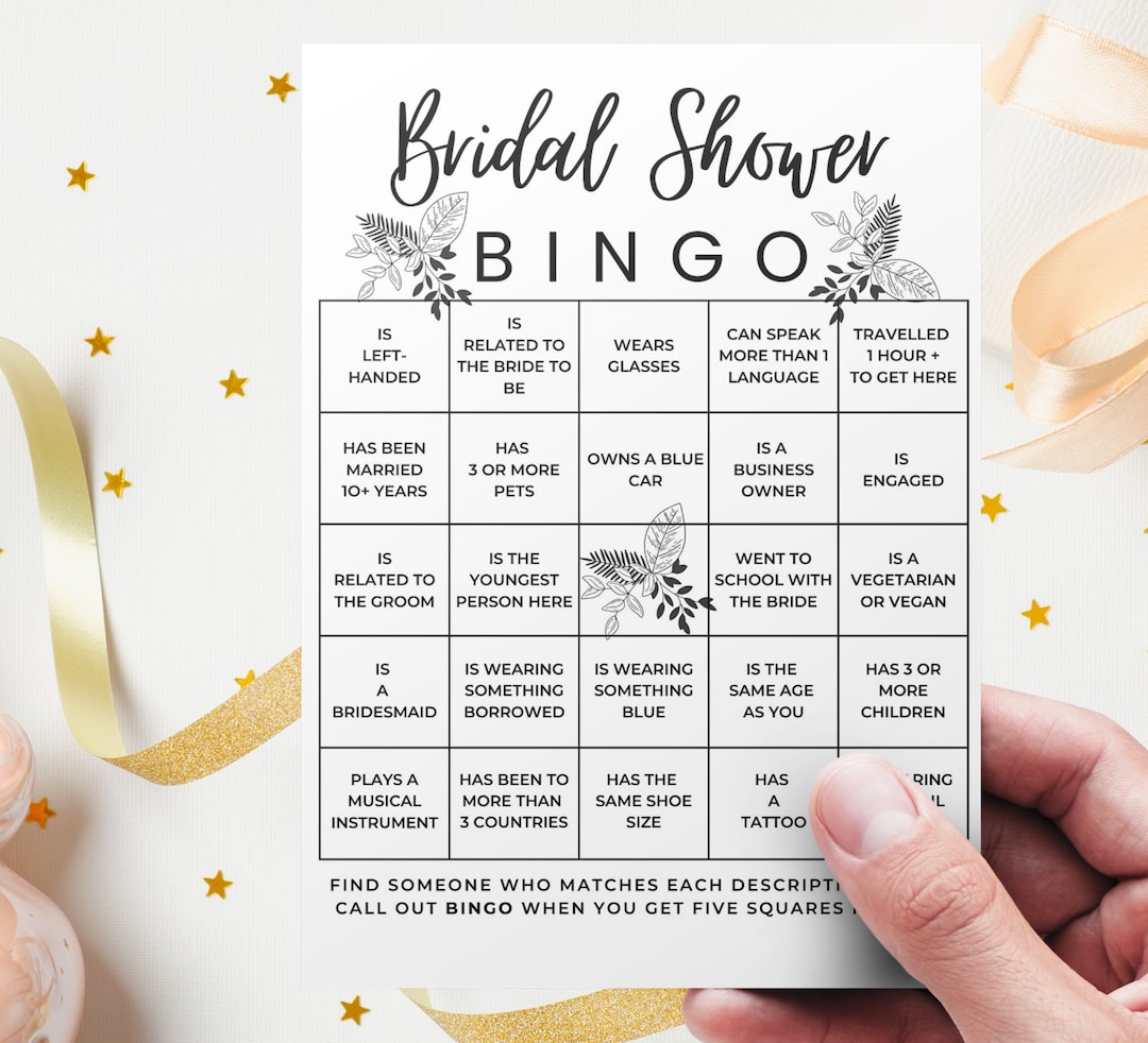 EDITABLE TEMPLATE Find the Guest Bingo Bridal Shower Game, Minimalist ...