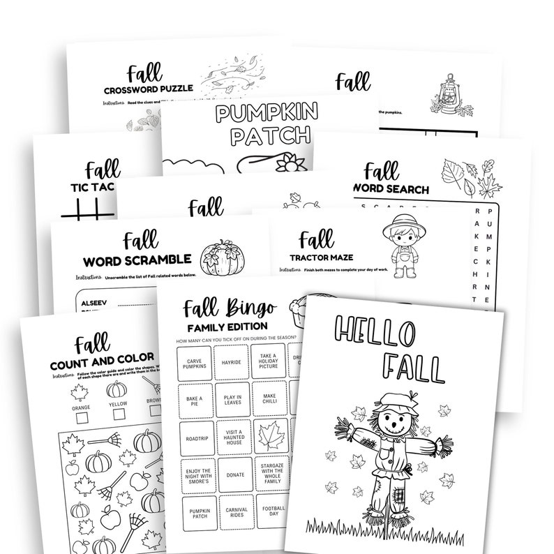 Fall Activity Bundle Printable Fall Kids Activities Autumn Activities ...