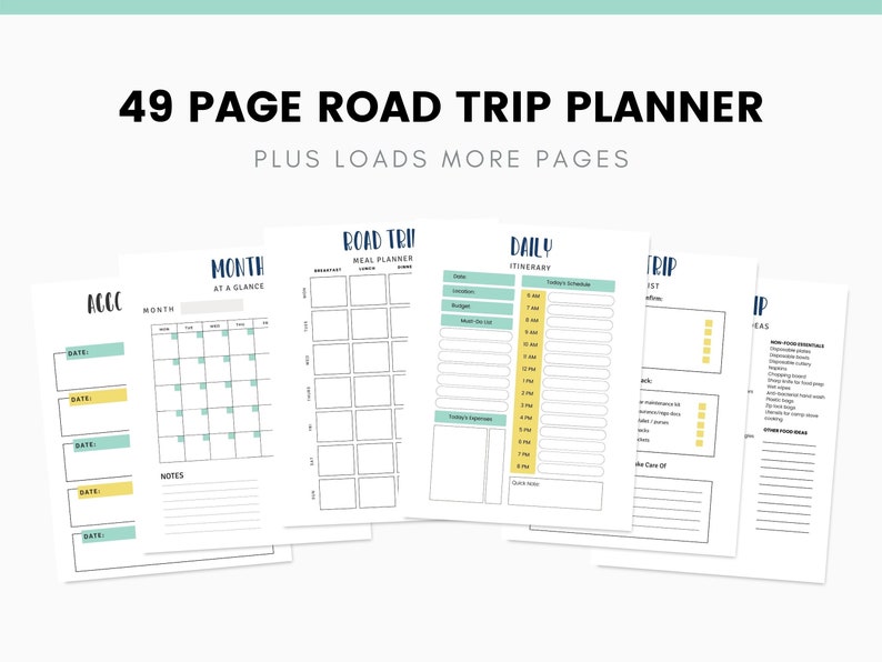 Printable Road Trip Planner Travel Planner RV Planner Road Trip ...