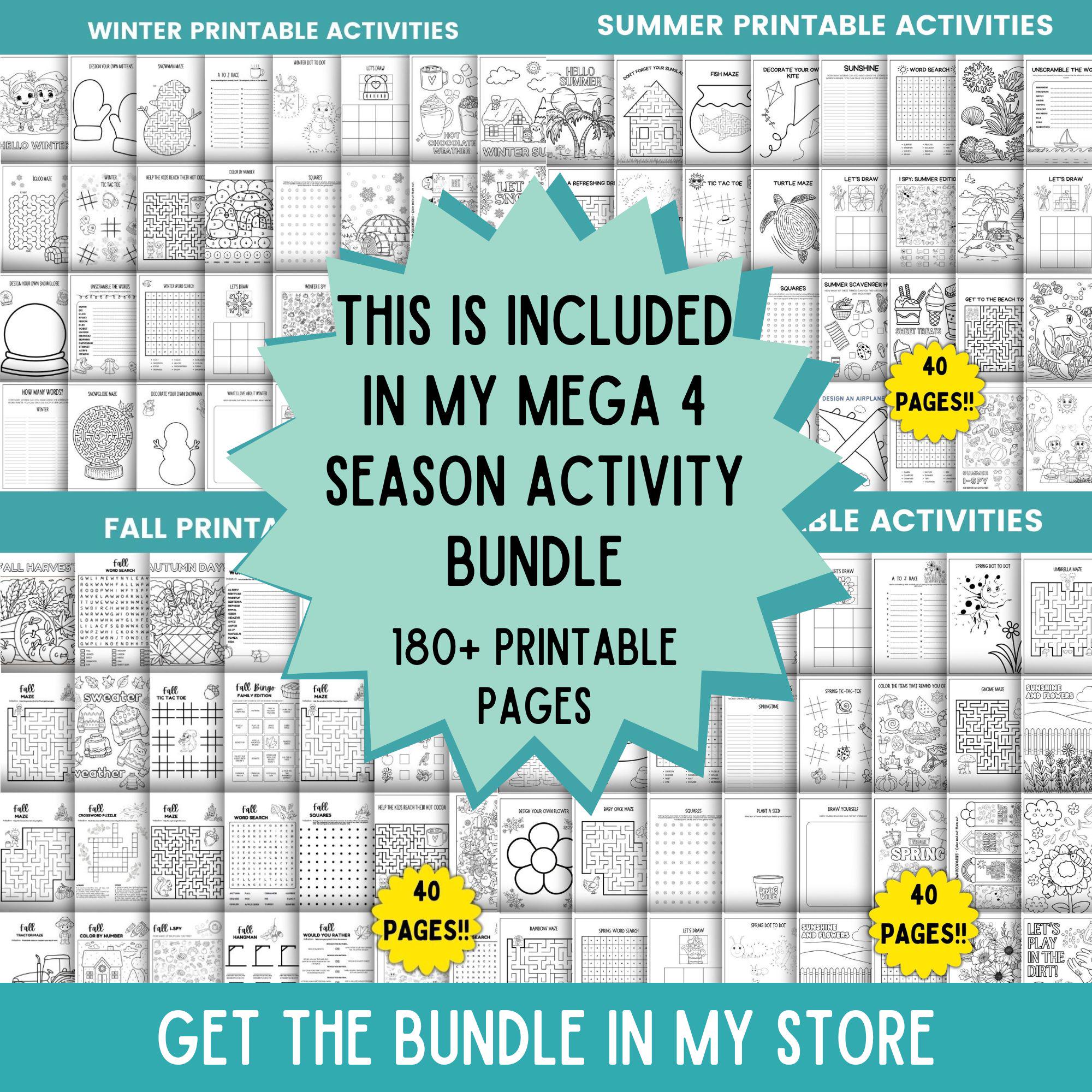 Summer Activity Bundle Printable Summer Kids Activities Summer ...