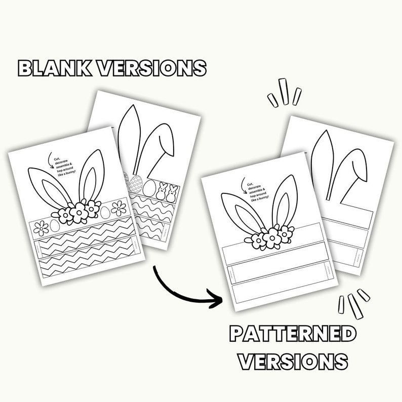 Easter Bunny Paper Crown Printable Bunny Ears Paper Crowns Easter Paper ...