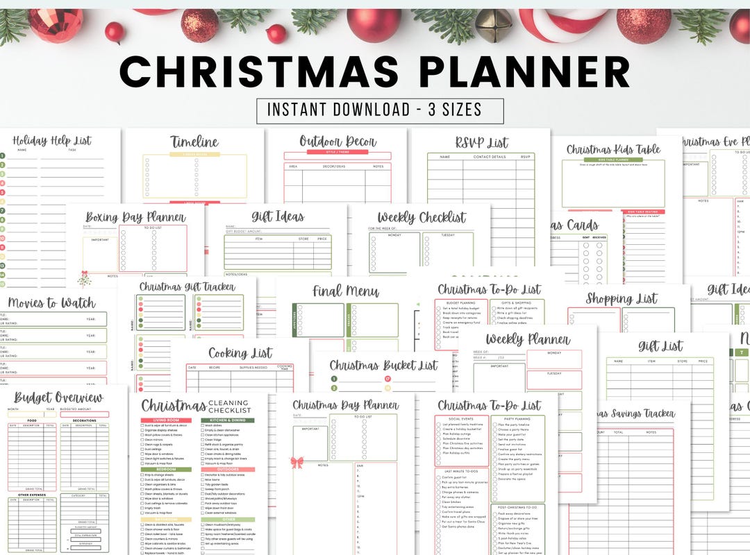 Printable Christmas Planner Christmas Binder Xmas Gift Planner Xmas ...