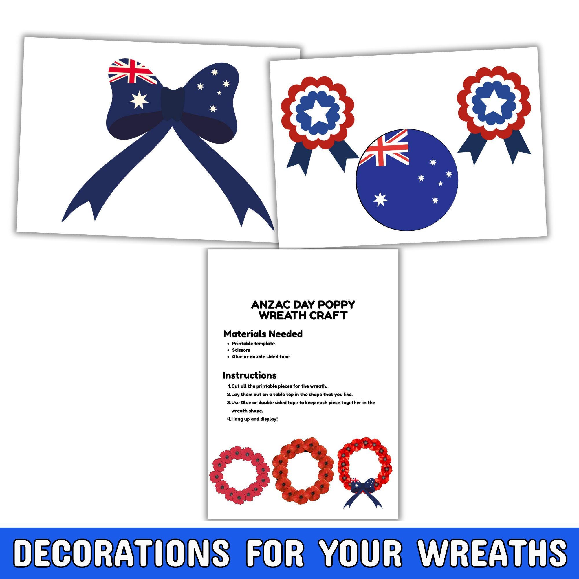ANZAC Day Poppy Wreath Craft Printable ANZAC Day Activities ANZAC Day ...