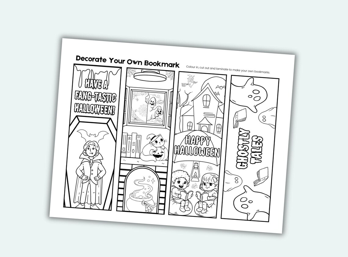 Halloween Bookmarks Printable Coloring Bookmarks for Kids Printable ...