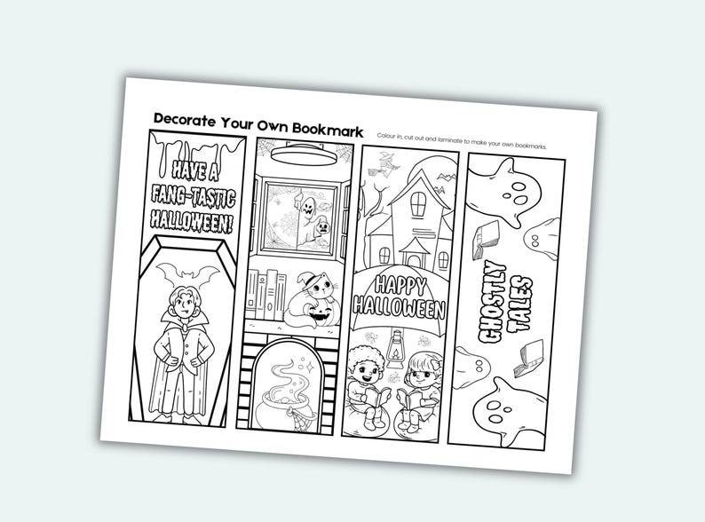Halloween Bookmarks Printable Coloring Bookmarks for Kids Printable ...