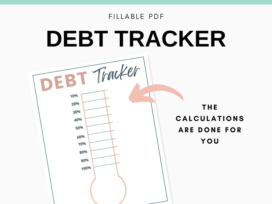 Debt Tracker Editable PDF | Printable Debt Thermometer | Savings ...