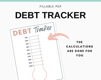 Debt Payoff Goal Tracker Printable Fillable Debt Payoff Thermometer ...