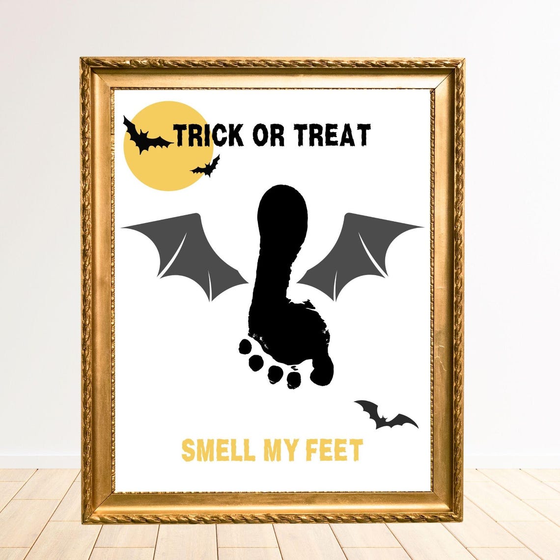 Halloween Footprint Craft Activity Printable Halloween Footprint Art ...