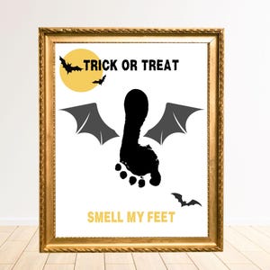 Halloween Footprint Craft Activity Printable Halloween Footprint Art ...