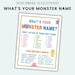 What's Your Monster Name Party Game Printable Monster Game Monster Name ...