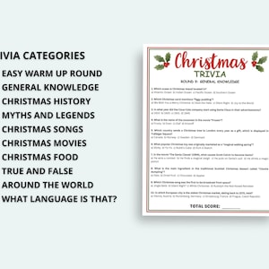 Christmas Trivia Bundle Christmas Trivia Night Printable Trivia Game ...