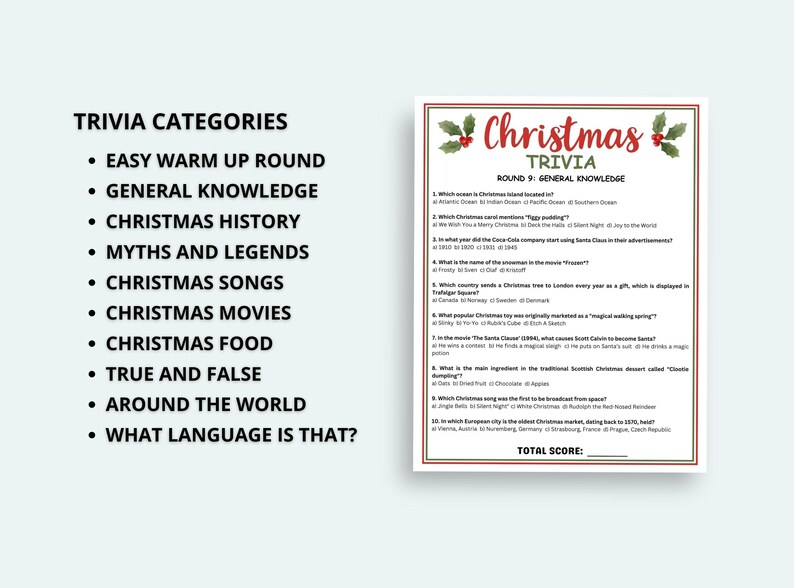 Christmas Trivia Bundle Christmas Trivia Night Printable Trivia Game ...