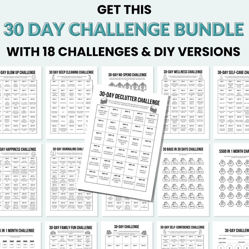 30 Day Happiness Challenge Printable Happiness Challenge Tracker Self ...