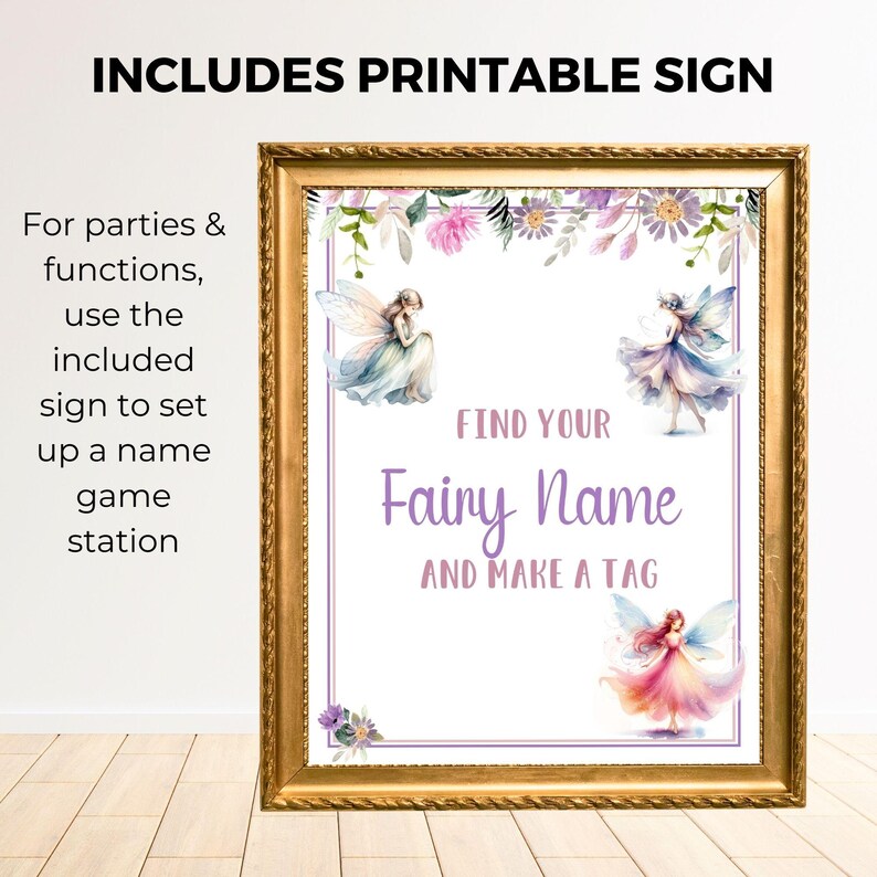What's Your Fairy Name Party Game Printable Fairy Game Fairy Name ...